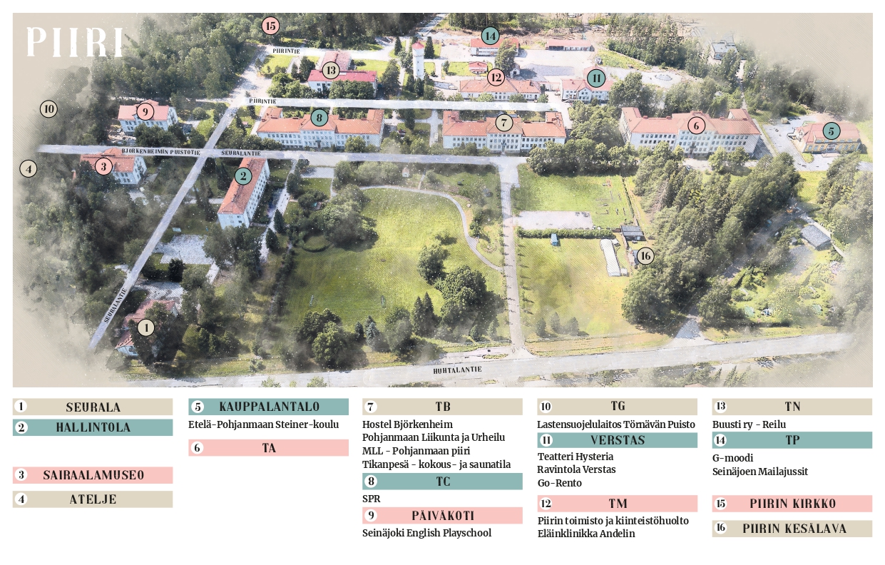 Seinäjoen Törnävällä sijaitseva Piiri on vanha mielisairaala-alue